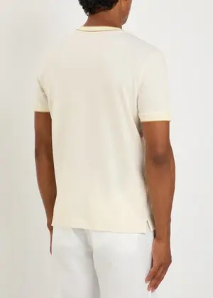 BOSS Thompson Striped-trim Piqué Cotton T-shirt