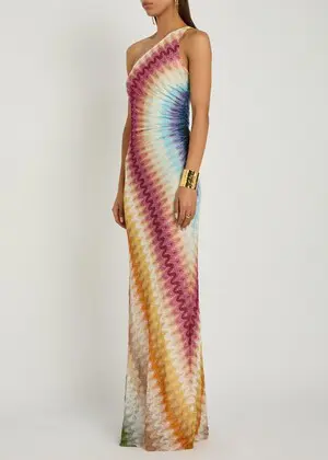 Missoni One-shoulder Patterned Maxi Dress