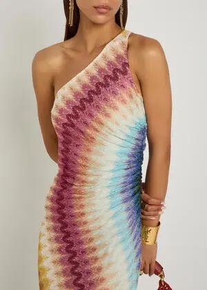 Missoni One-shoulder Patterned Maxi Dress