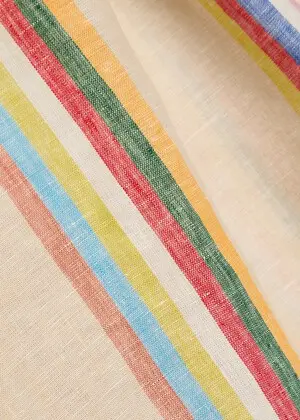 Staud Laura Striped Linen Maxi Dress