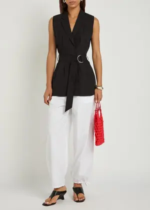 Rag & Bone Mandi Belted Woven Vest - Black