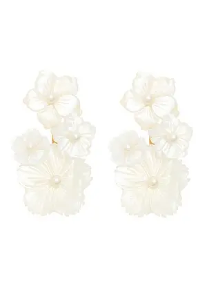 JENNIFER BEHR Avani Embellished 18kt Gold-plated Drop Earrings - Pearl