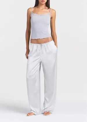 SKIMS Lace-trim Woven Shine Trousers