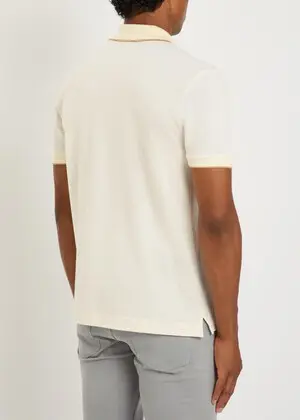 BOSS Striped-trim Piqué Cotton Polo Shirt