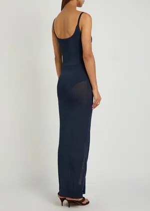 Jacquemus La Robe Nodo Pointelle-knit Maxi Dress