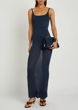 Jacquemus La Robe Nodo Pointelle-knit Maxi Dress