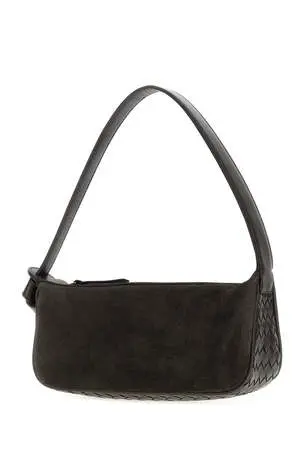 Bottega Veneta Dark Suede And Nappa Leather Nodo Shoulder Bag - Brown