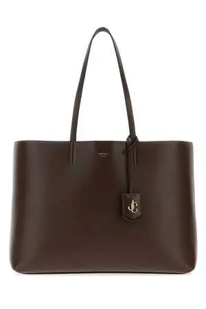 JIMMY CHOO Chocolate Leather Nine2five Shopping Bag - Brown