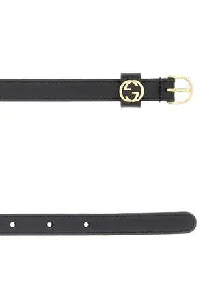Gucci Leather Belt With Golden Metal Finishing