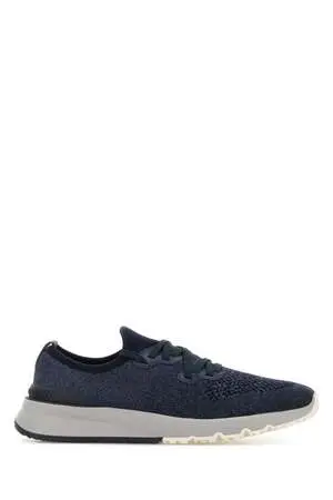 Brunello Cucinelli Melange Fabric Sneakers - Blue