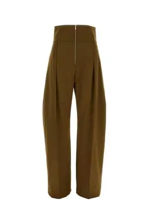 FERRAGAMO Wool Blend Trousers - Brown