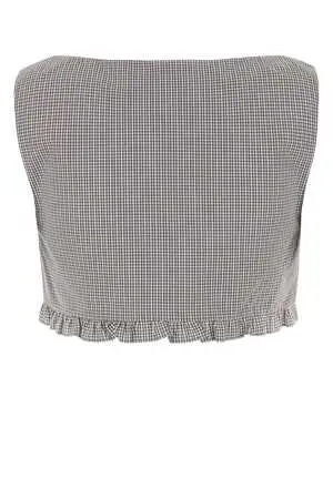 Miu Miu Embroidered Poplin Top - Multicolor