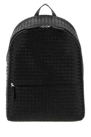 Bottega Veneta Leather Intrecciato 1975 Backpack - Black