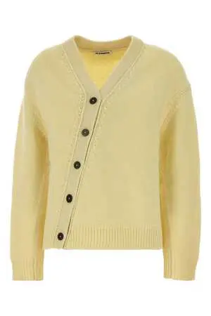 JIL SANDER Pastel Wool Blend Cardigan - Yellow