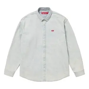 Supreme Ss26 Small Box Denim Shirt - Light Indigo