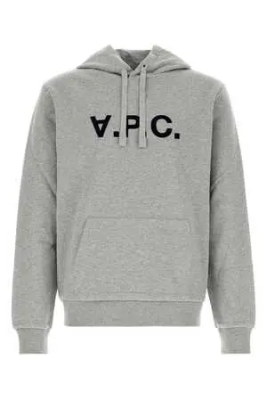 A.p.c. Melange Grey Stretch Cotton Sweatshirt - Gray