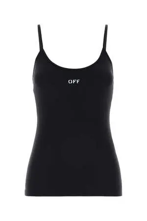 Off-White Stretch Nylon Tank Top - Black
