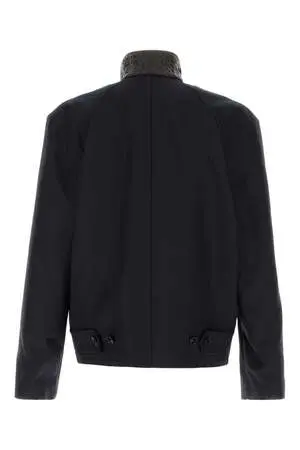 Bottega Veneta Navy Gabardine Harrington Jacket