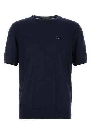 Prada Navy Virgin Wool Sweater - Blue