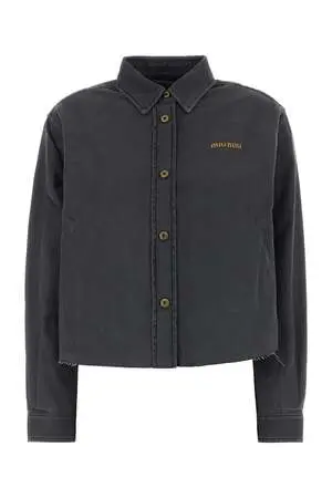 Miu Miu Dark Grey Chambray Shirt - Gray