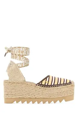 Stella McCartney STELLA MCCARTNEY Embroidered Canvas Gaia Wedges Multicolor