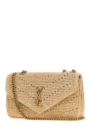 Saint Laurent Raffia Loulou Shoulder Bag - Brown