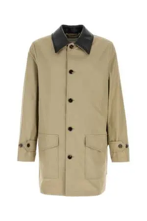 Burberry Cappuccino Cotton Meadowbank Overcoat