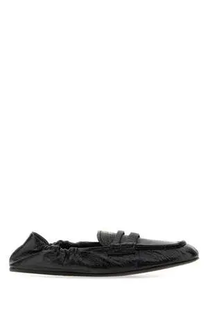 Miu Miu Leather Loafers With Block Heel