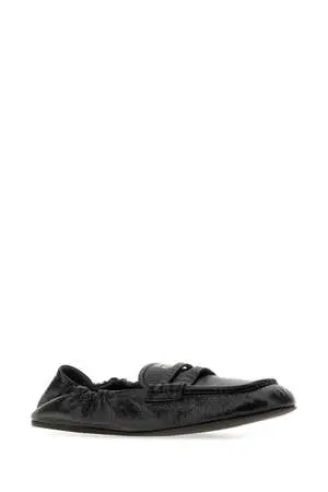 Miu Miu Leather Loafers With Block Heel
