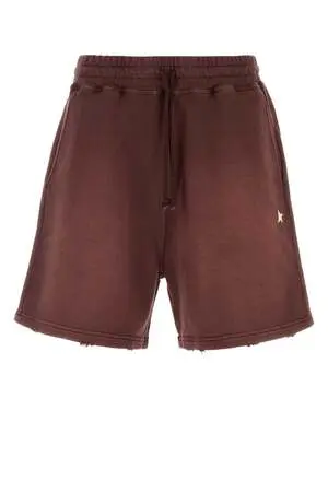 GOLDEN GOOSE Burgundy Cotton Bermuda Shorts - Red