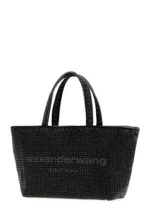 Alexander Wang Embellished Denim Small Punch Handbag - Black
