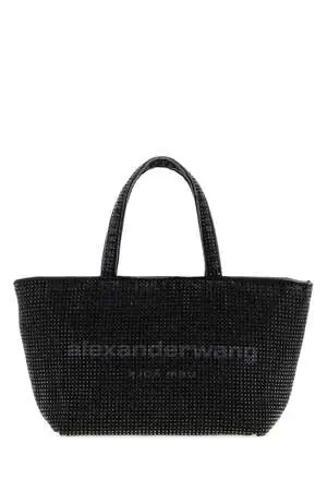 Alexander Wang Embellished Denim Small Punch Handbag - Black
