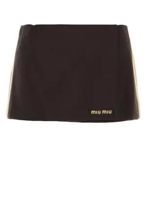 Miu Miu Mohair Blend Mini Skirt - Brown
