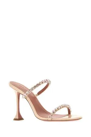 Amina Muaddi Gigi Embellished Leather Mules