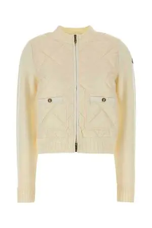 Moncler Ivory Cotton Cardigan - White