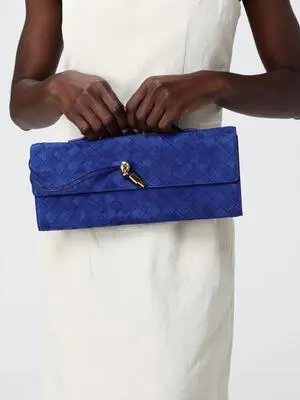 Bottega Veneta Royal Blue Suede Clutch - Multicolor