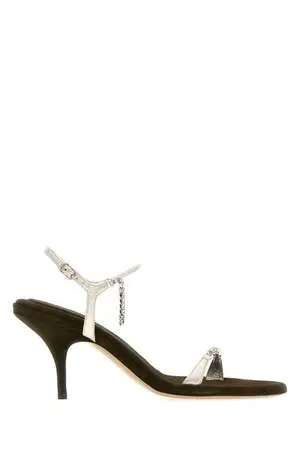 Chloé Leather Zia Sandals - Silver