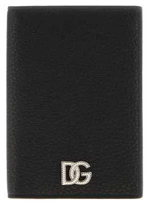Dolce & Gabbana Leather Passport Holder - Black