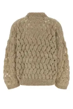 Brunello Cucinelli Sand Mohair Blend Oversize Sweater