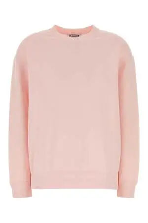 JIL SANDER Cotton Crewneck Sweatshirt - Pink