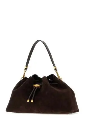 JIMMY CHOO Suede Bon Bon Bucket Bag - Brown
