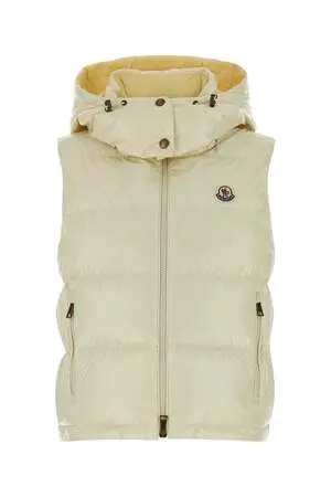 Moncler Cream Nylon Niverolle Down Jacket - Yellow