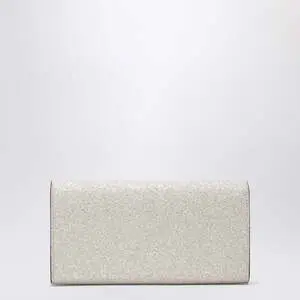 JIMMY CHOO Emmie Pouch With Light Gold Micro-glitter