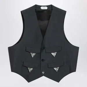 Versace Grey Mohair Wool Vest - Gray