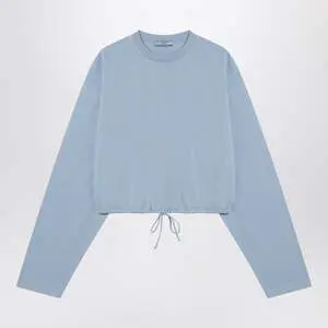 Prada Light Sweater With Elastic Hem - Blue
