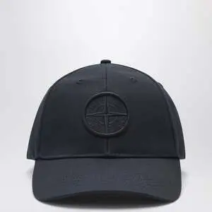 Stone Island Navy Baseball Cap With Logo - Blue