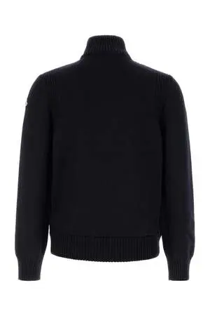 Moncler Navy Wool Cardigan