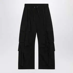 Dolce & Gabbana Waxed Faille Cargo Trousers - Black