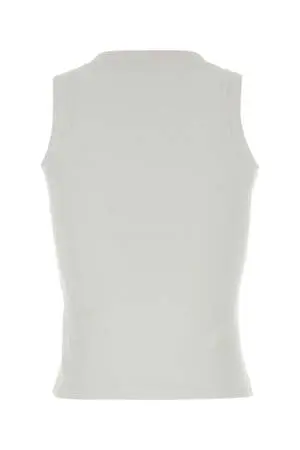 Off-White Stretch Cotton Tank Top - White