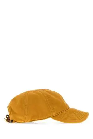 Miu Miu Cotton Baseball Cap With Calfskin Details - Yellow